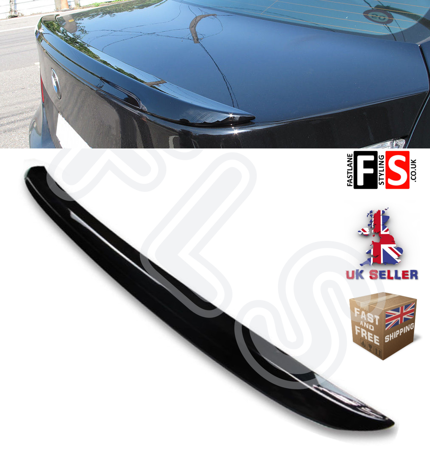 BMW 5 SERIES E60 BOOT SPOILER TRUNK LIP GLOSS BLACK M PERFORMANCE OEM ...