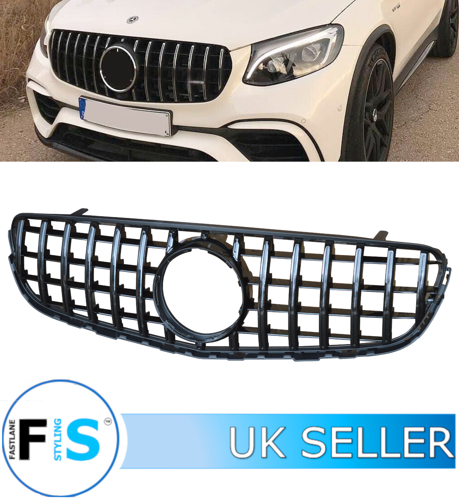 MERCEDES GLC X253 C253 2015-2019 FRONT GRILLE PANAMERICANA GT STYLE ...