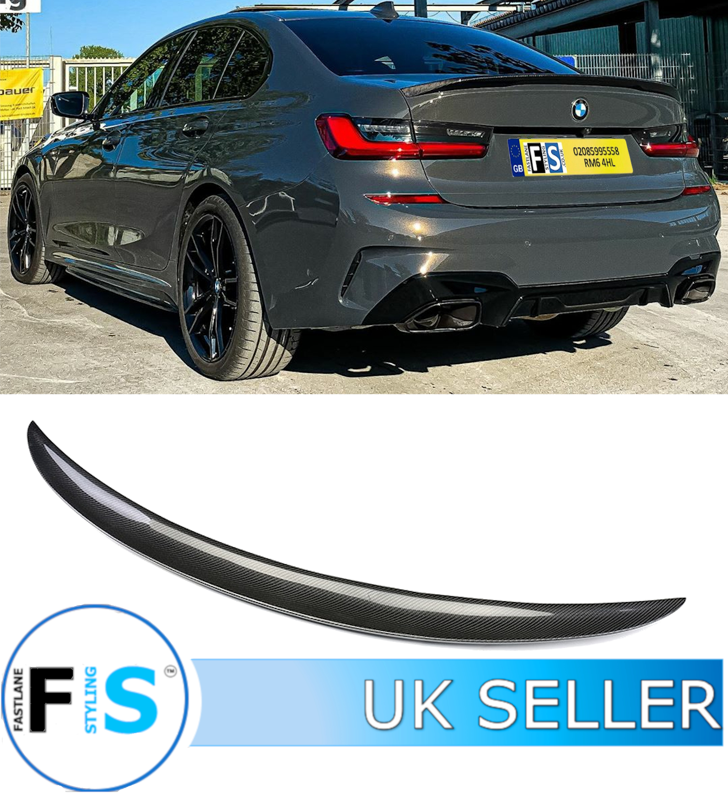 BMW 3 SERIES G20 M PERFORMANCE SPORT CARBON FIBRE BOOT TRUNK SPOILER ...