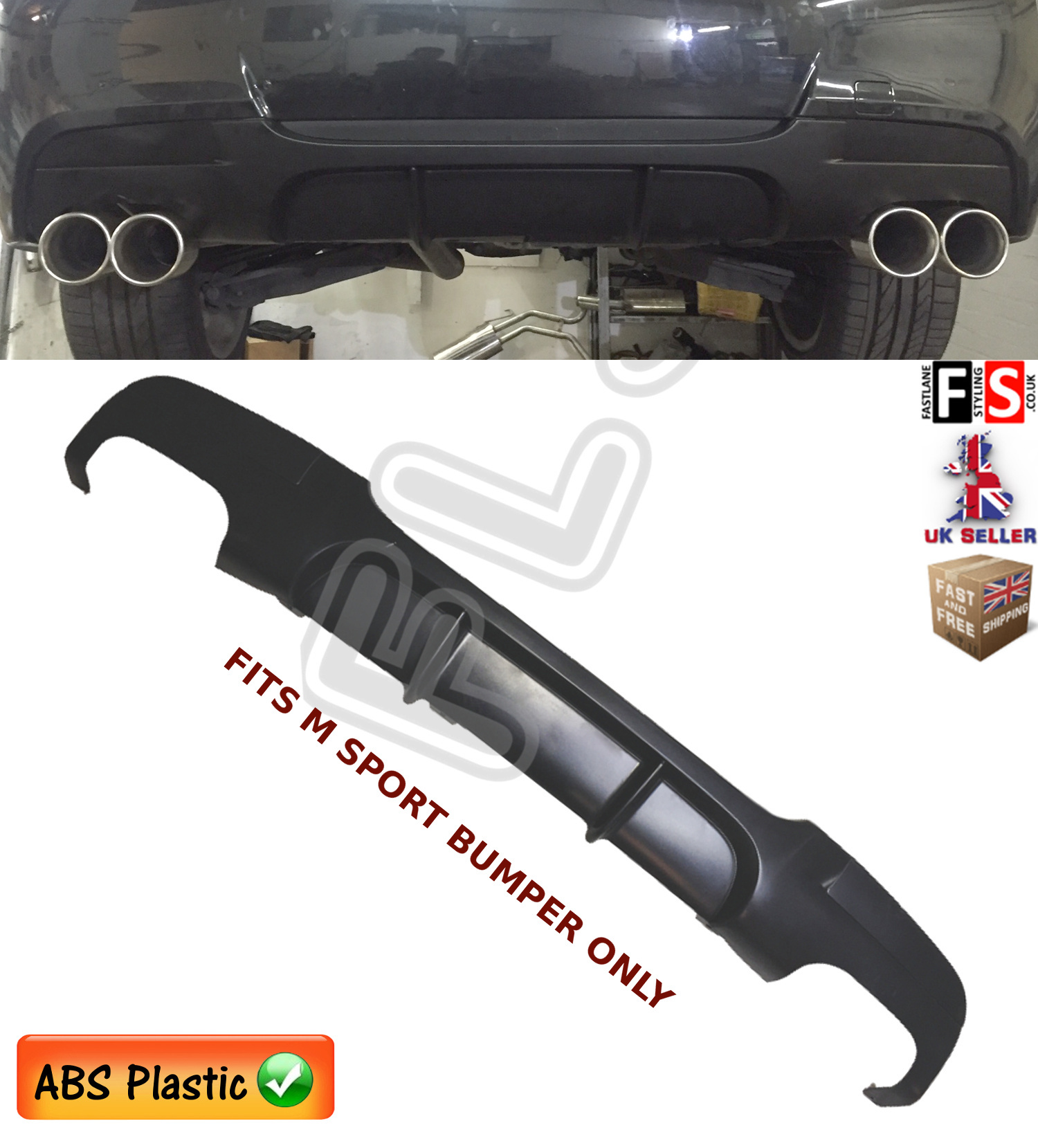 BMW 3 SERIES E90 E91 M SPORT PERFORMANCE REAR DIFFUSER EXHAUST VALANCE ...