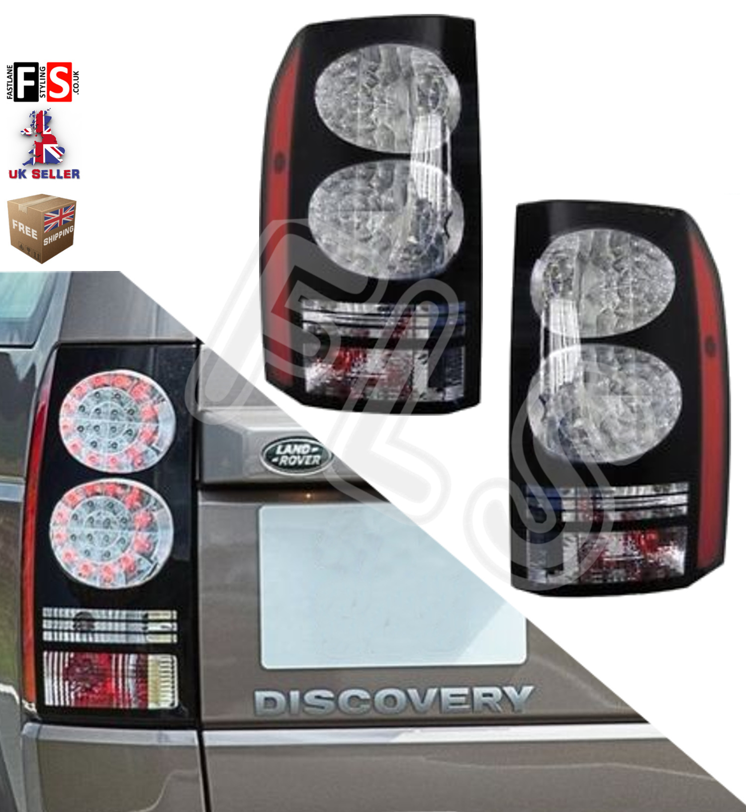 LAND ROVER DISCOVERY 3 REAR LIGHTS TAIL LIGHTS BLACK LED -DISCOVERY 4 ...