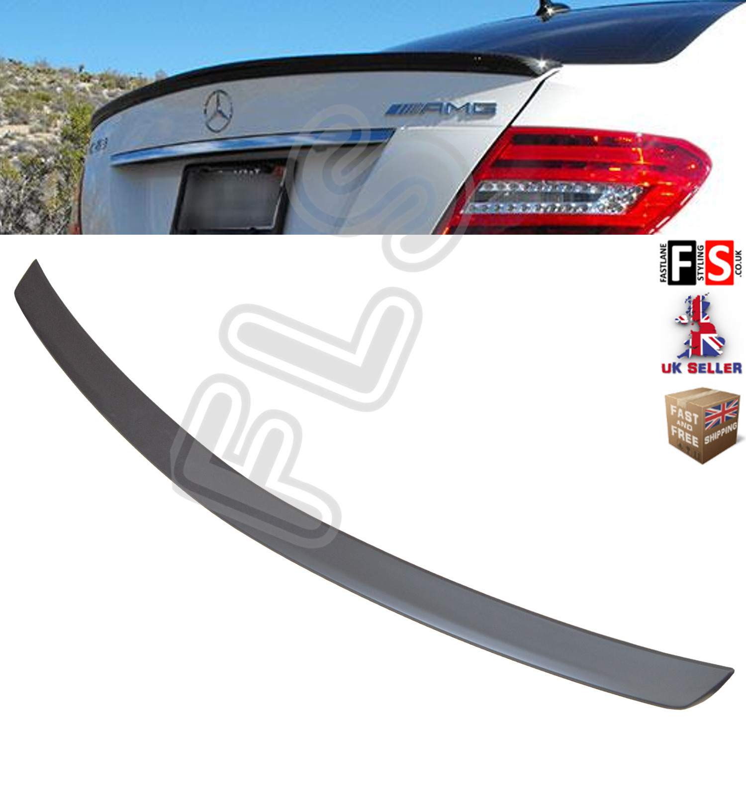 MERCEDES C CLASS W204 SALOON AMG STYLE REAR TRUNK BOOT SPOILER 08-14 ...