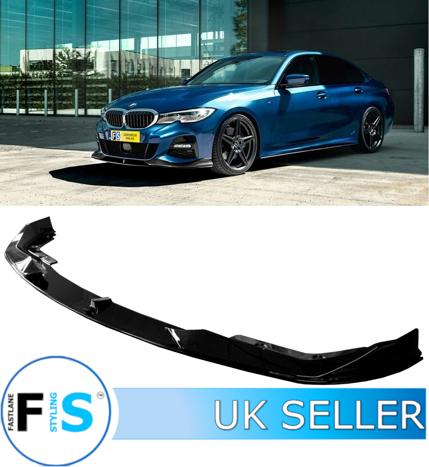 BMW 3 SERIES G20 G21 M SPORT AC STYLE FRONT LIP SPLITTER 3PC GLOSS ...