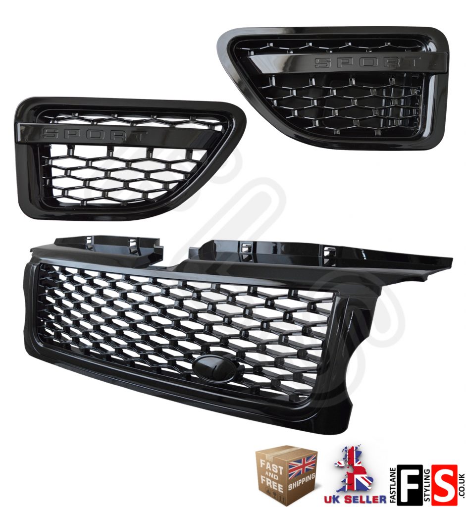 RANGE ROVER SPORT FRONT GRILLE & VENTS SET 05-09 AUTOBIOGRAPHY STYLE ...