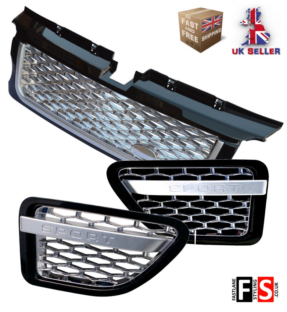 RANGE ROVER SPORT 05-09 AUTOBIOGRAPHY FRONT GRILLE & SIDE VENTS – BLACK ...