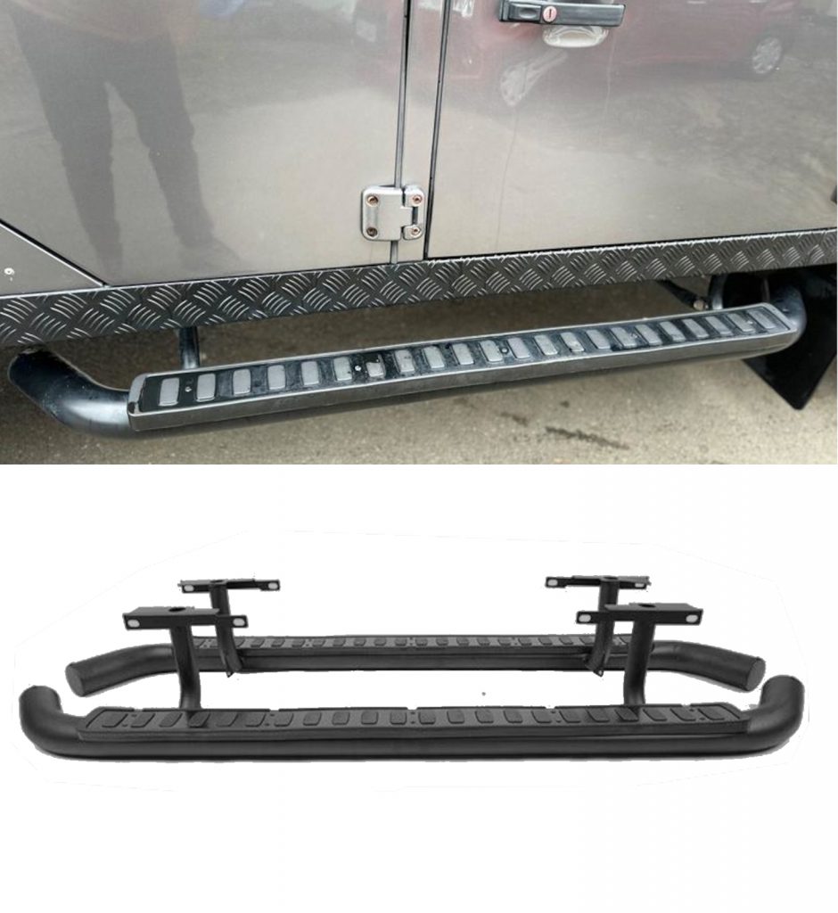SIDE STEPS RUNNING BOARDS SILVER FOR LAND ROVER DEFENDER 110 L316 12-16 ...