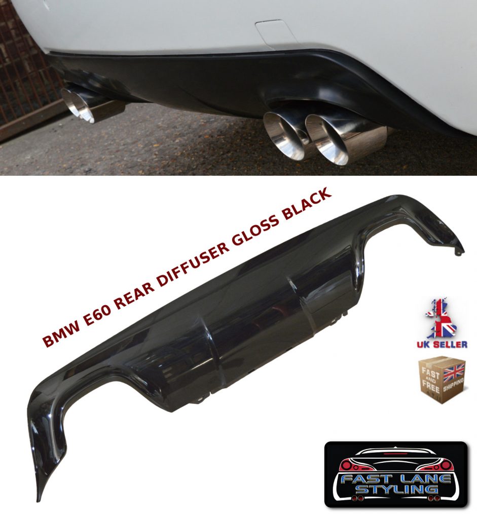 BMW 5 SERIES E60 E61 M SPORT REAR BUMPER DIFFUSER SPLITTER VALANCE ...