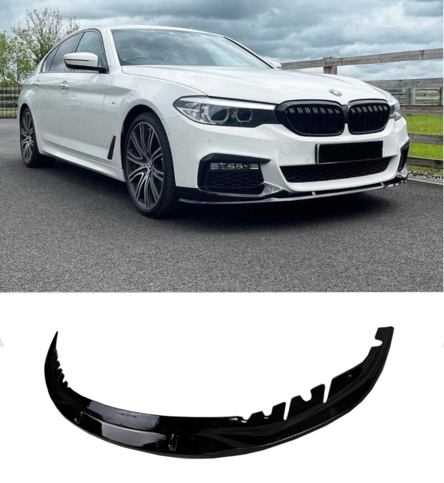 FRONT LIP SPLITTER M PERFORMANCE STYLE GLOSS BLACK FOR BMW 5 SERIES G30 ...