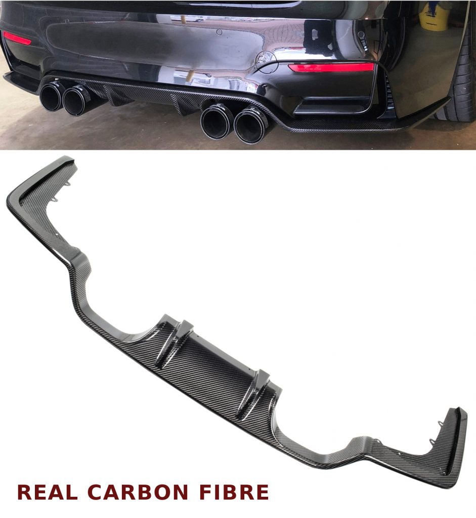 BMW 3 4 SERIES F80 F82 F83 M3 M4 REAR DIFFUSER VALANCE 3D STYLE CARBON ...