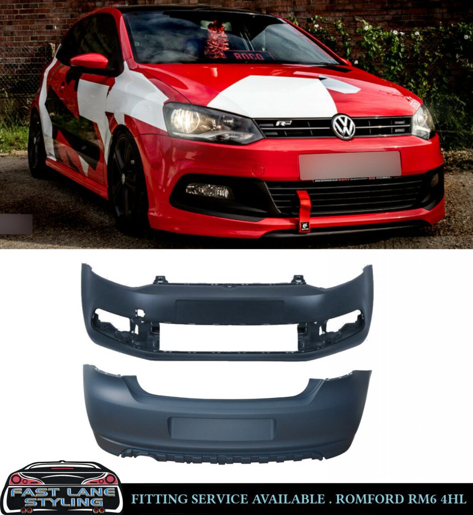 VW POLO MK5 FRONT & REAR BUMPER CONVERSION BODY KIT R-LINE LOOK 2009 ...