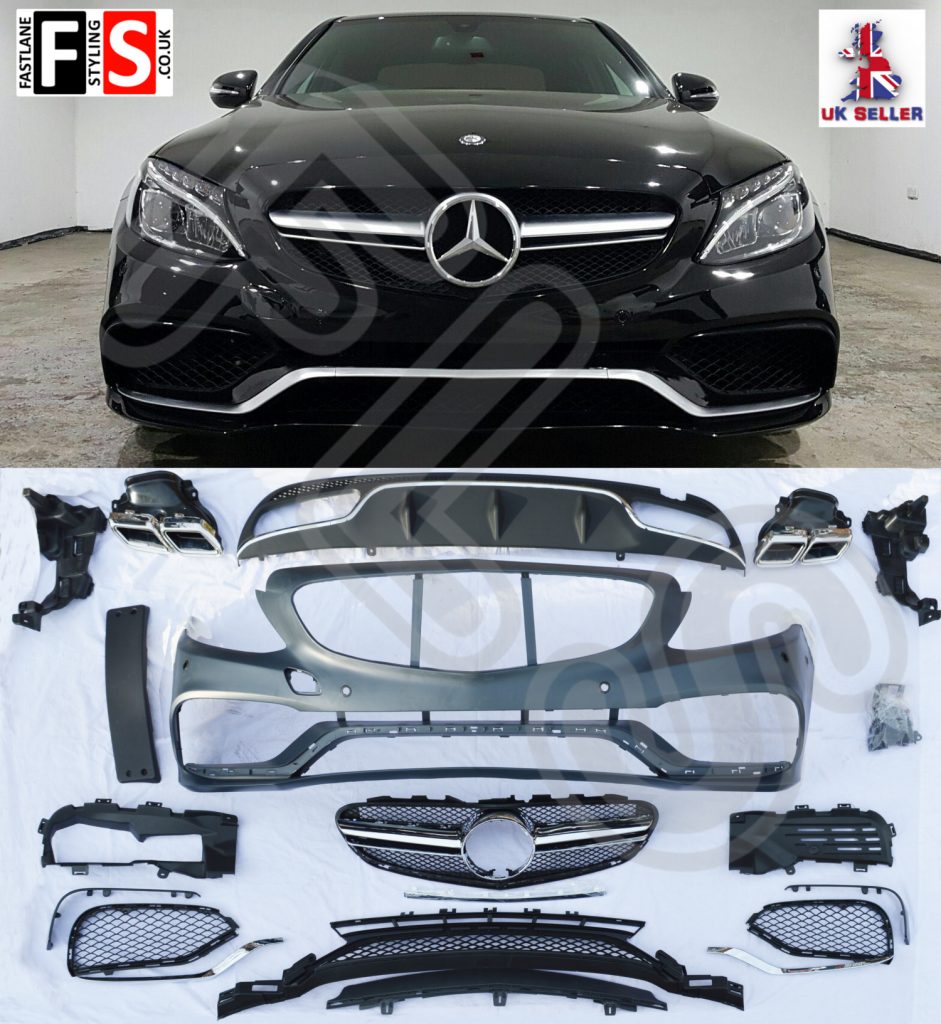 MERCEDES BENZ C63 W205 13+ AMG BODYKIT CONVERSION BODY KIT BUMPER ...