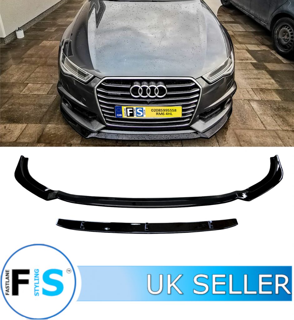 FRONT LIP SPLITTER SPOILER GLOSS BLACK FOR AUDI A6 S LINE S6 C8 18 ...