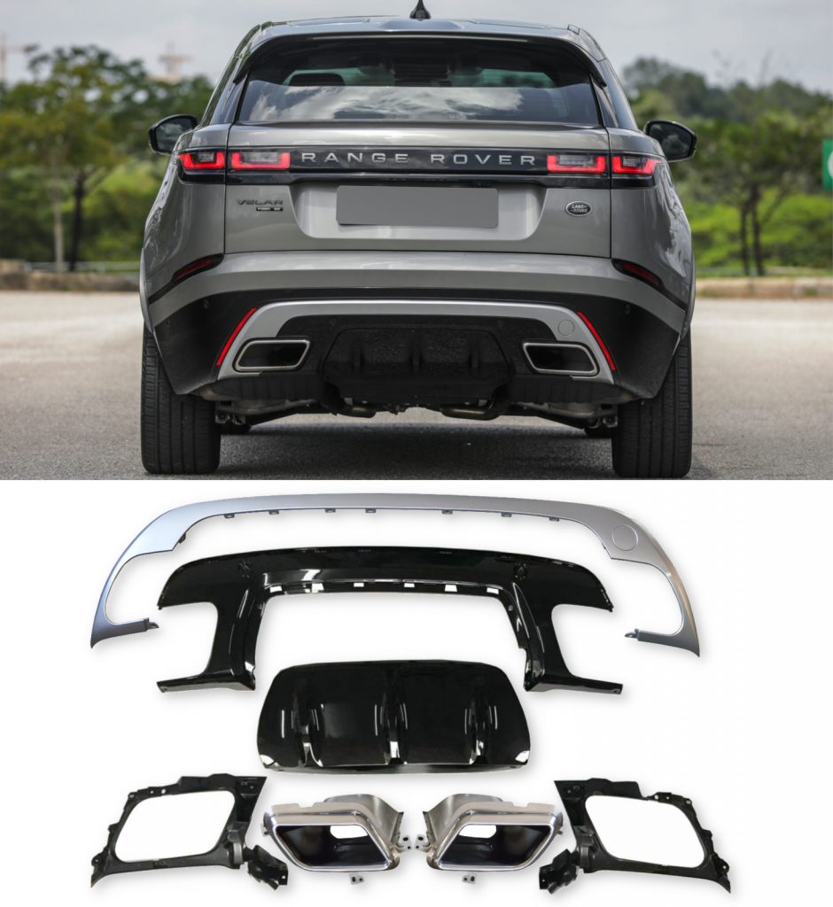 FOR RANGE ROVER VELAR REAR BUMPER DIFFUSER LIP R DYNAMIC LOOK BODYKIT ...