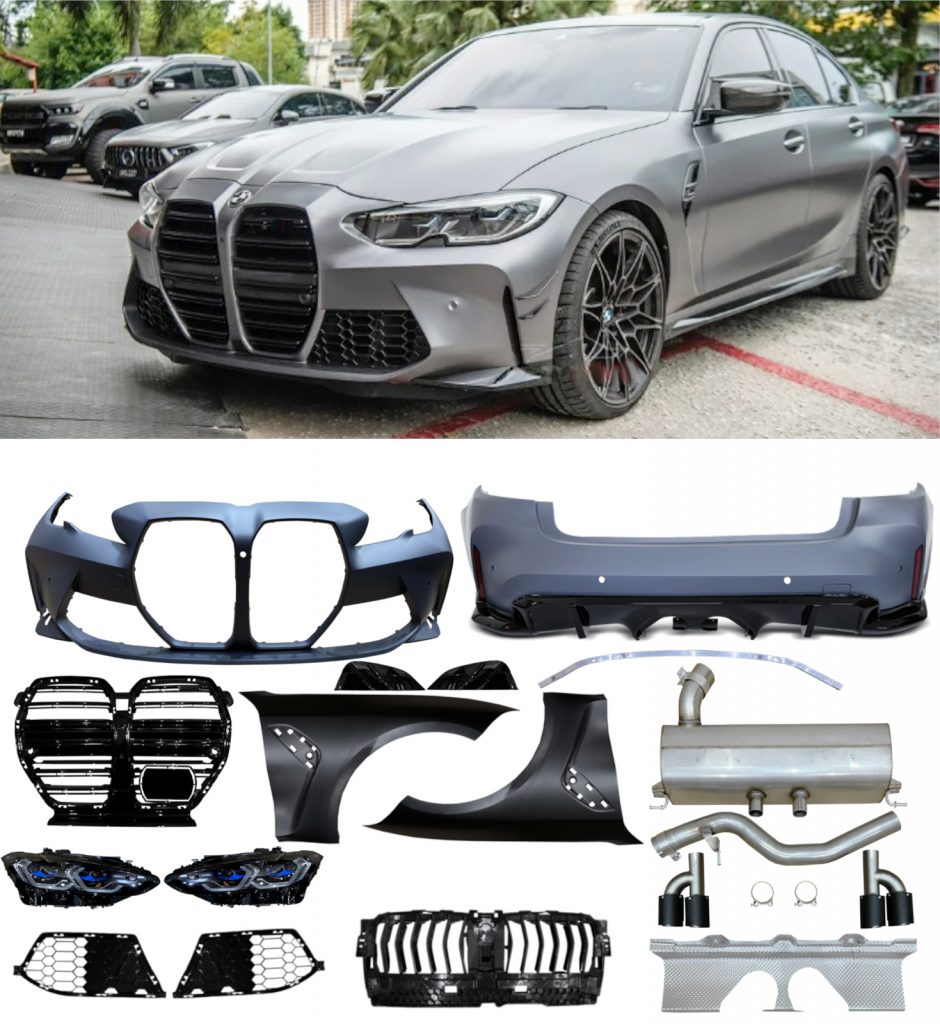 BMW 3 SERIES G20 TO G80 CONVERSION BODY KIT PRIMED BUMPERS TIPS ...