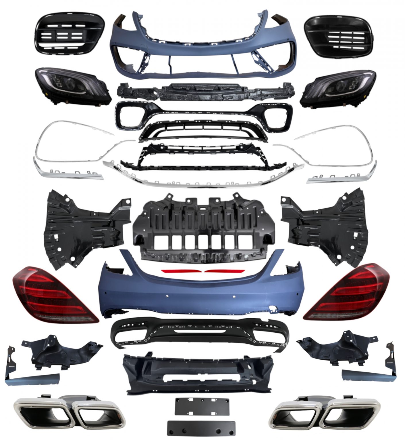 MERCEDES S CLASS W222 TO S63 AMG STYLE CONVERSION BODY KIT PRIMED ...