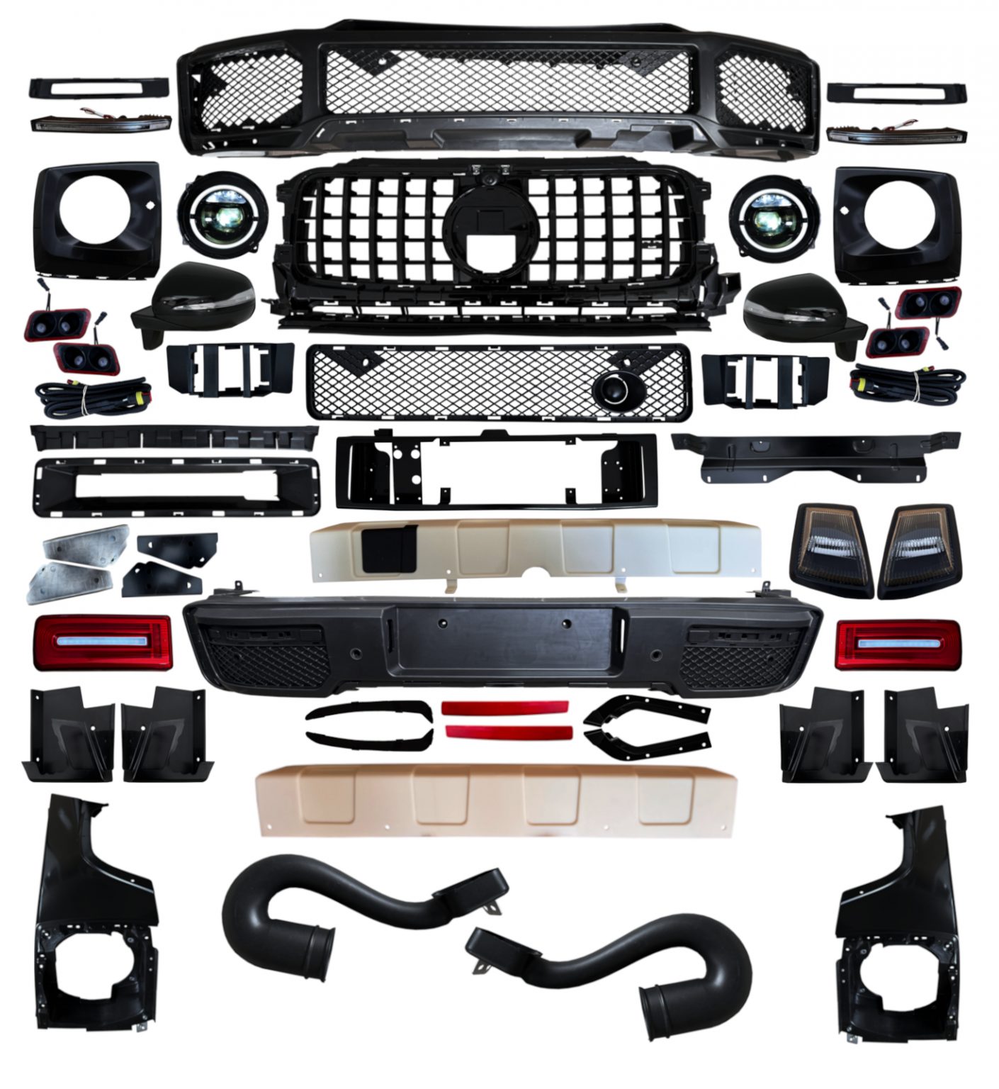 MERCEDES G CLASS W463 TO W464 FACELIFT CONVERSION BODY KIT G WAGON B ...