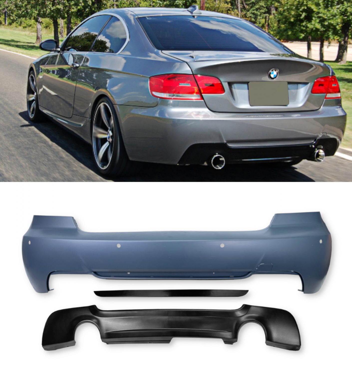 BMW E92 E93 PRE-LCI FULL BODY KIT M SPORT STYLE BUMPERS DIFFUSER SIDE ...